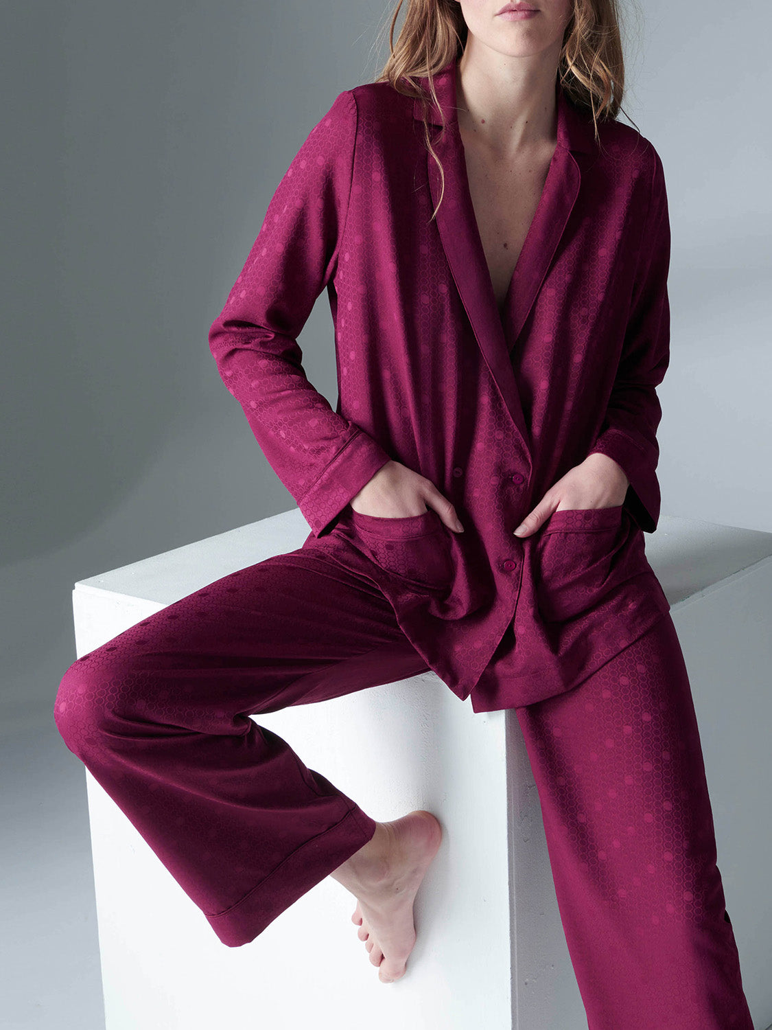 Pyjamas bottoms - Syrah red - Caprice - Simone Pérèle – Simone Pérèle UK